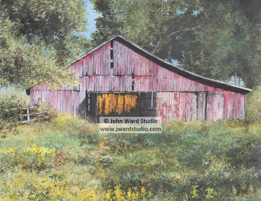 Red Tobacco Barn by Kentucky Artist John L. Ward – John Ward Studio